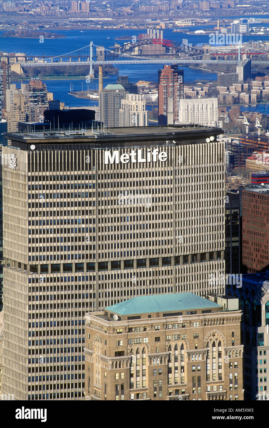 Manhattan skyline featuring the Met Life Building New York City NY ...