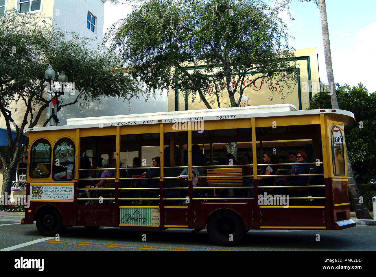 Trolley in downtown of West Palm Beach in Florida Stock Photo - Alamy