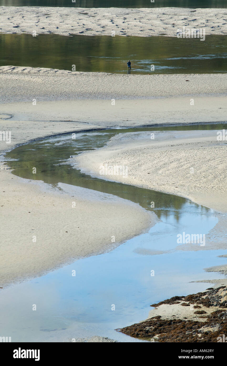 Fisherman on the sands of Kentra Bay, Kentra, Moidart, Lochaber ...