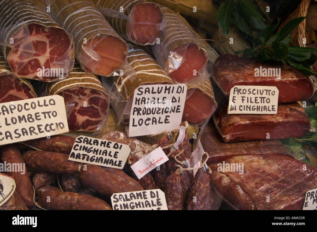 Packed selection of Italian cured meat Stock Photo - Alamy