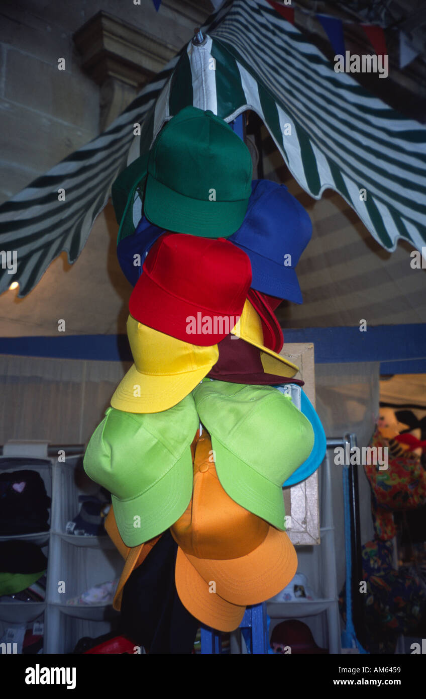 Hat stall at Green Park Market Bath Spa, Somerset, England UK Stock ...