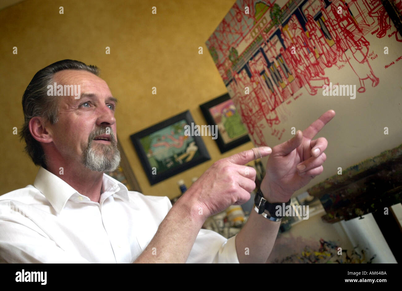 Steve Bowers an artist from Bedford UK discusses his work Stock Photo ...
