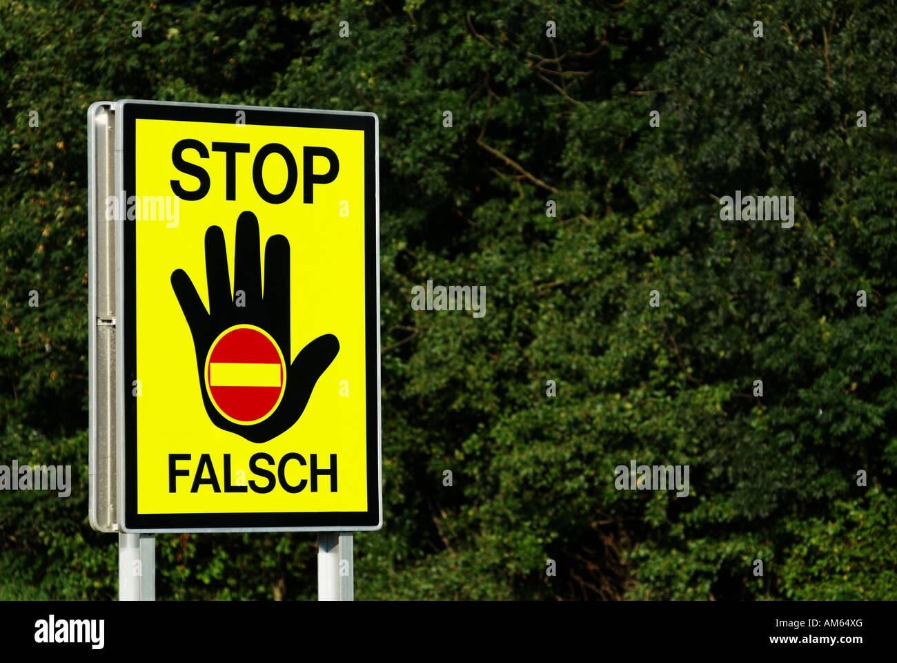Warning sign for wrong-way drivers at motorway exit, Austria Stock ...