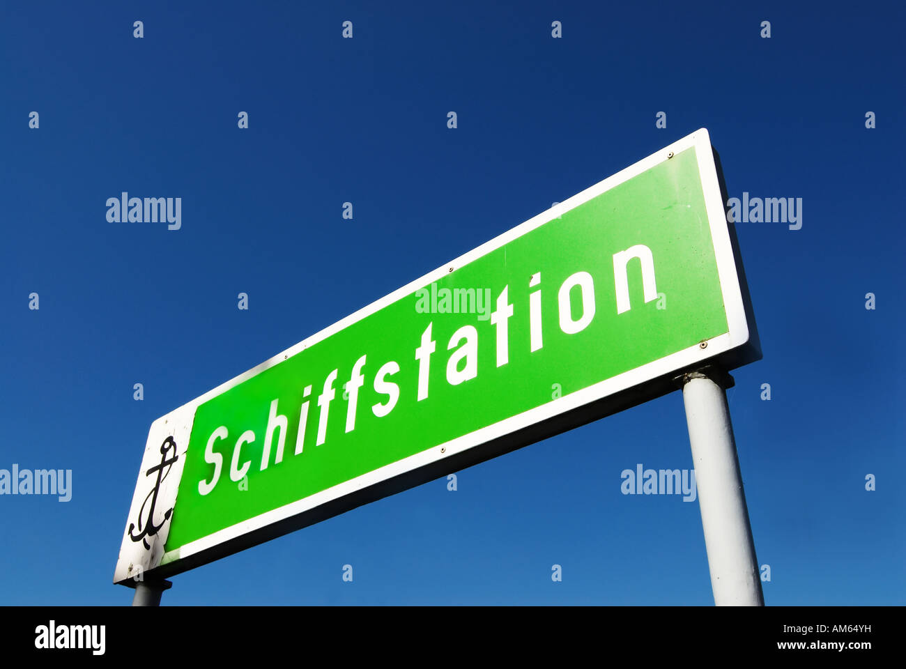 Indication sign ship station Stock Photo - Alamy