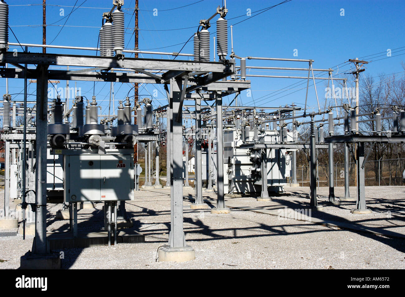 Municipal electric power transformer and distribution substation Stock ...