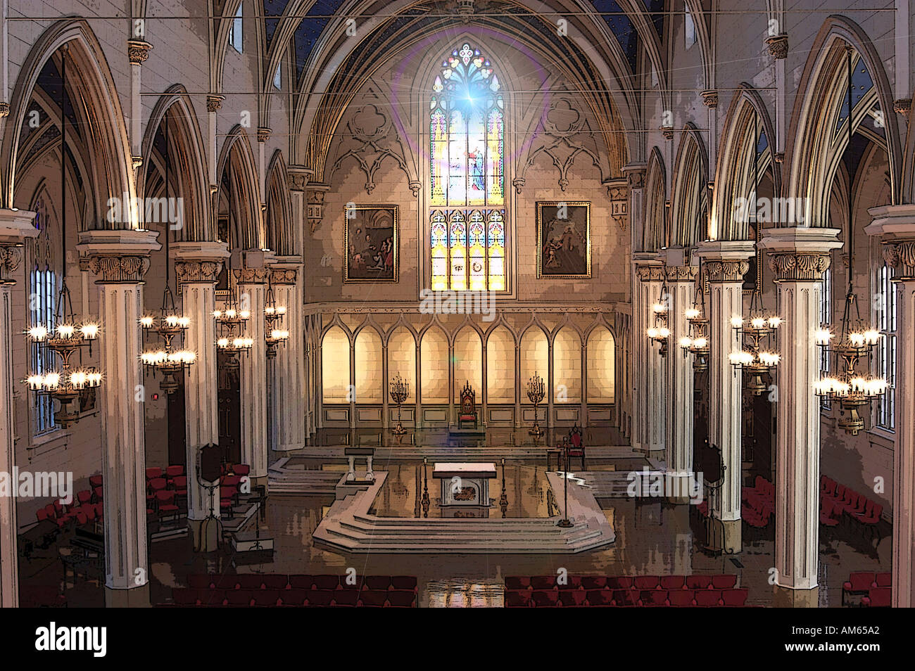 Cathedral of the Assumption main sanctuary digitally stylized Stock ...