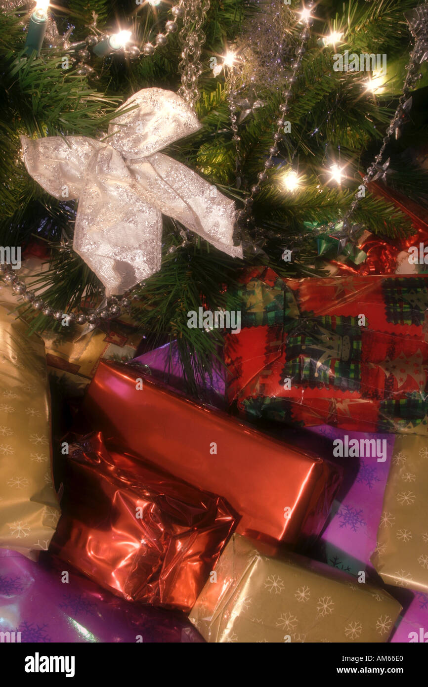 Christmas Gifts Presents under tree Stock Photo - Alamy
