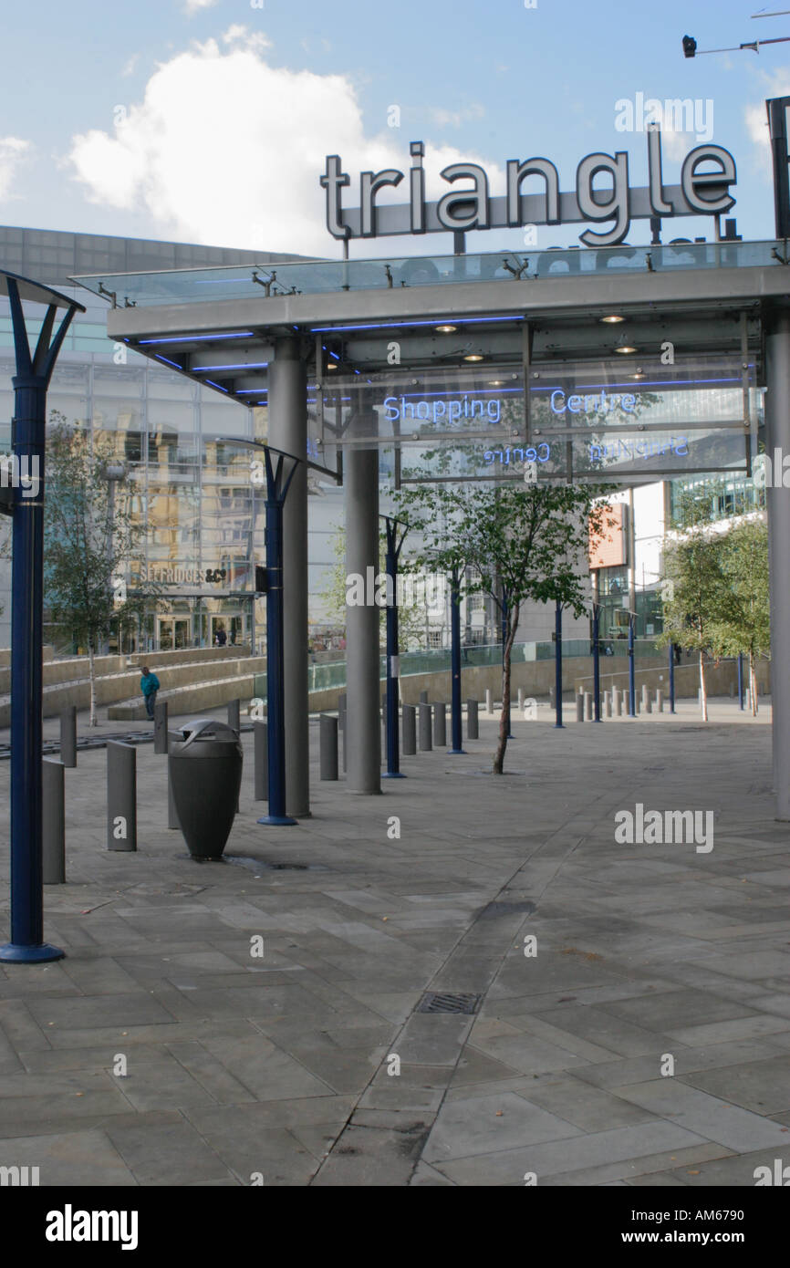 The entrance to the Triangle Shopping Centre, Manchester Stock Photo ...