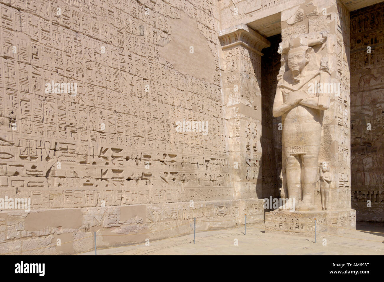 Osiris column Medinet Habu temple Egypt North Africa Stock Photo - Alamy