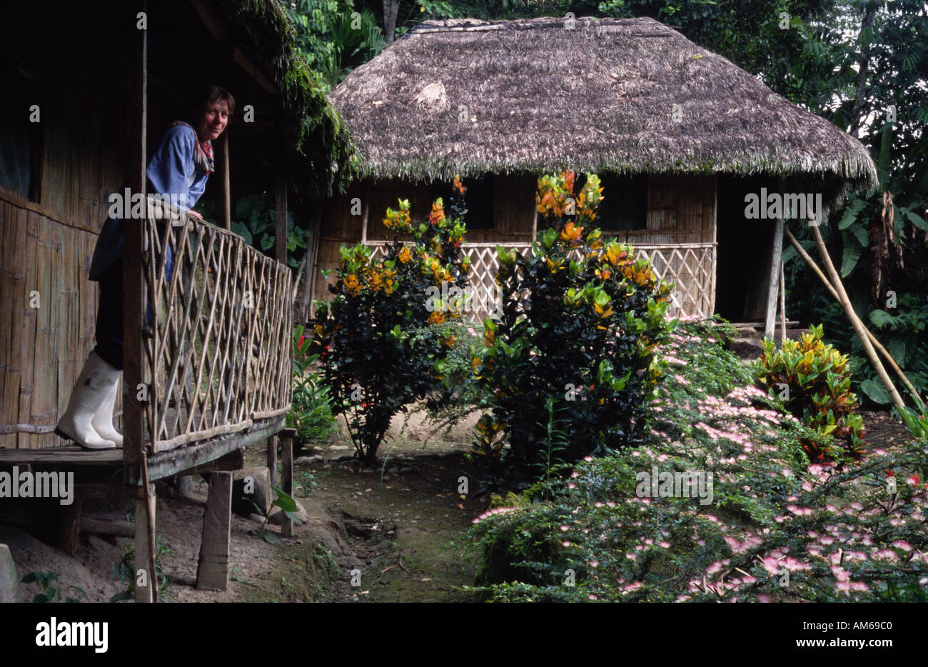 Tourist Huts Amazon Basin Ecuador Stock Photo - Alamy
