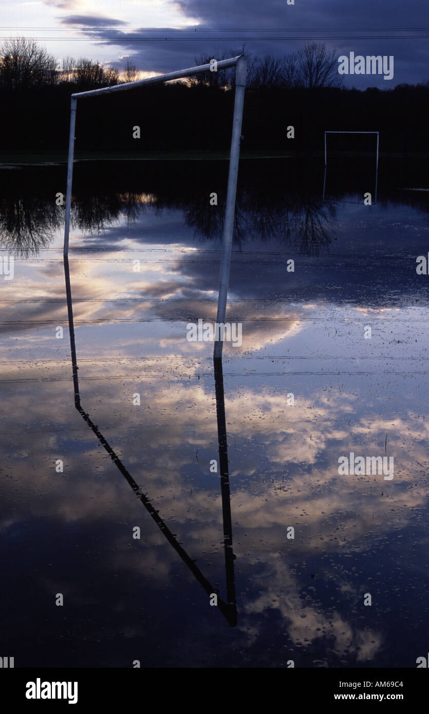 Flooded football field Stock Photo - Alamy