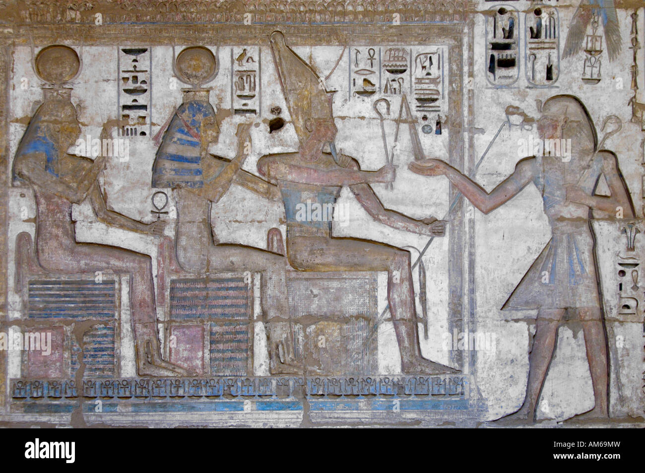 Hathor Isis Osiris hieroglyph Medinet Habu temple Egypt North Africa ...