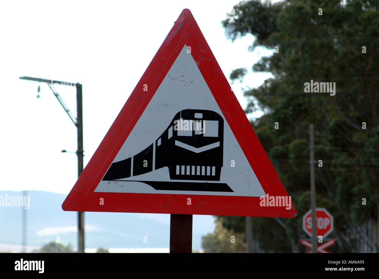 Railway line warning signs pedestrians hi-res stock photography and ...