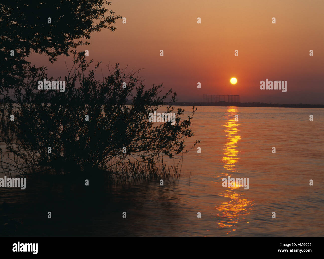 Sunset lake Lake Biwa Japan Stock Photo - Alamy