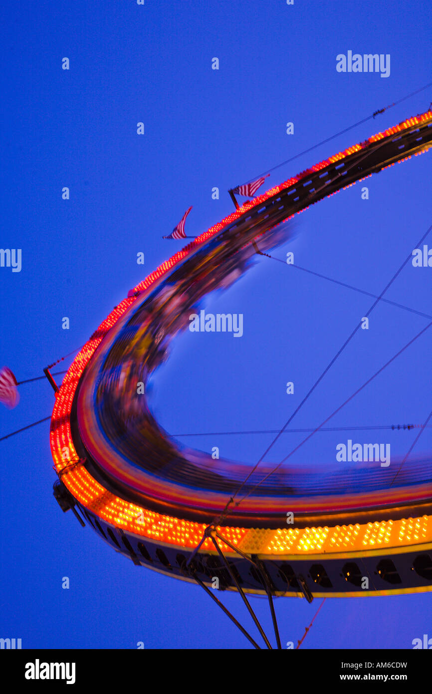 Long exposure showing people on a roller coaster Stock Photo - Alamy