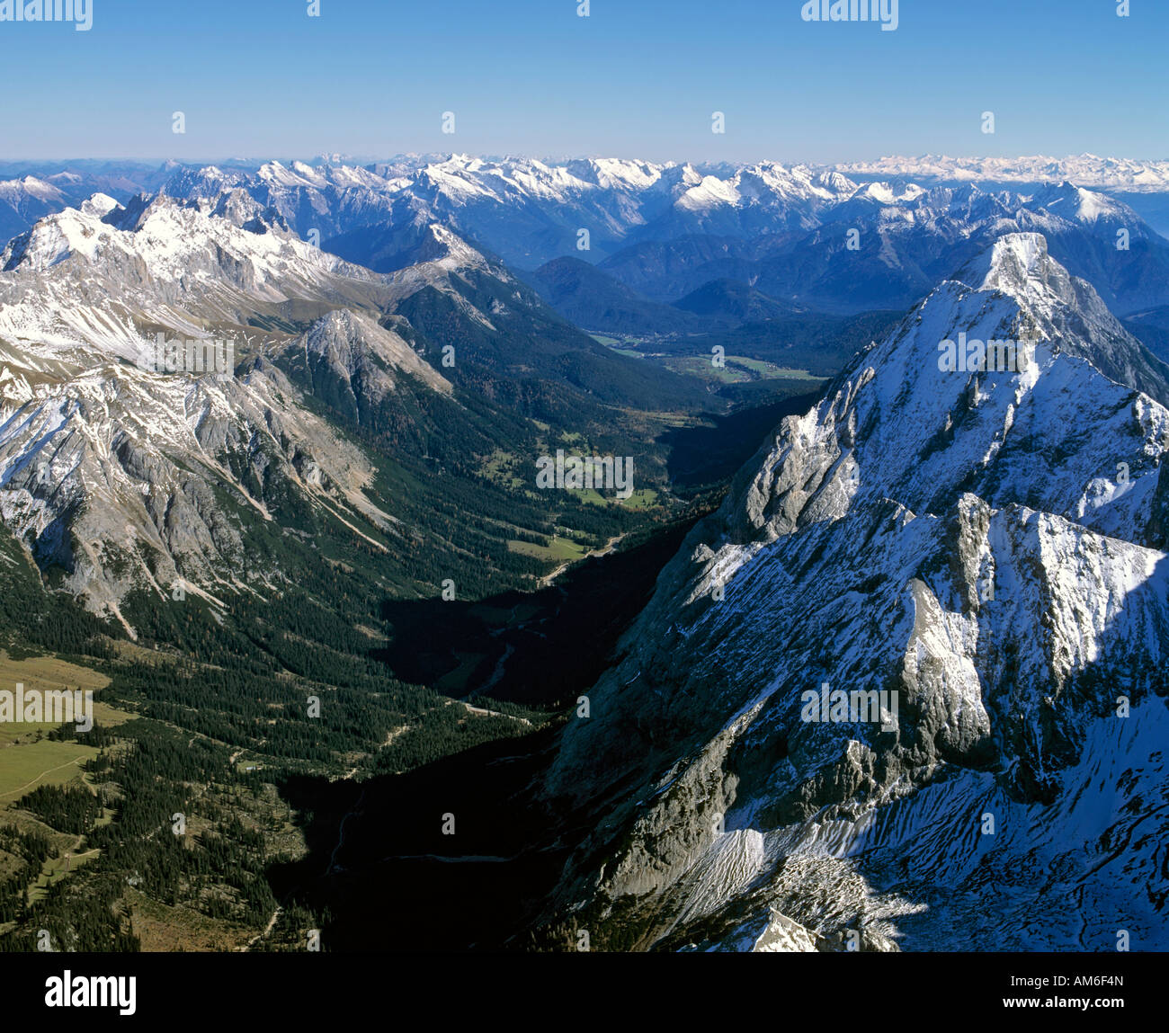 Gaistal between Mieminger Kette and Wettersteingebirge, behind Lechtal ...