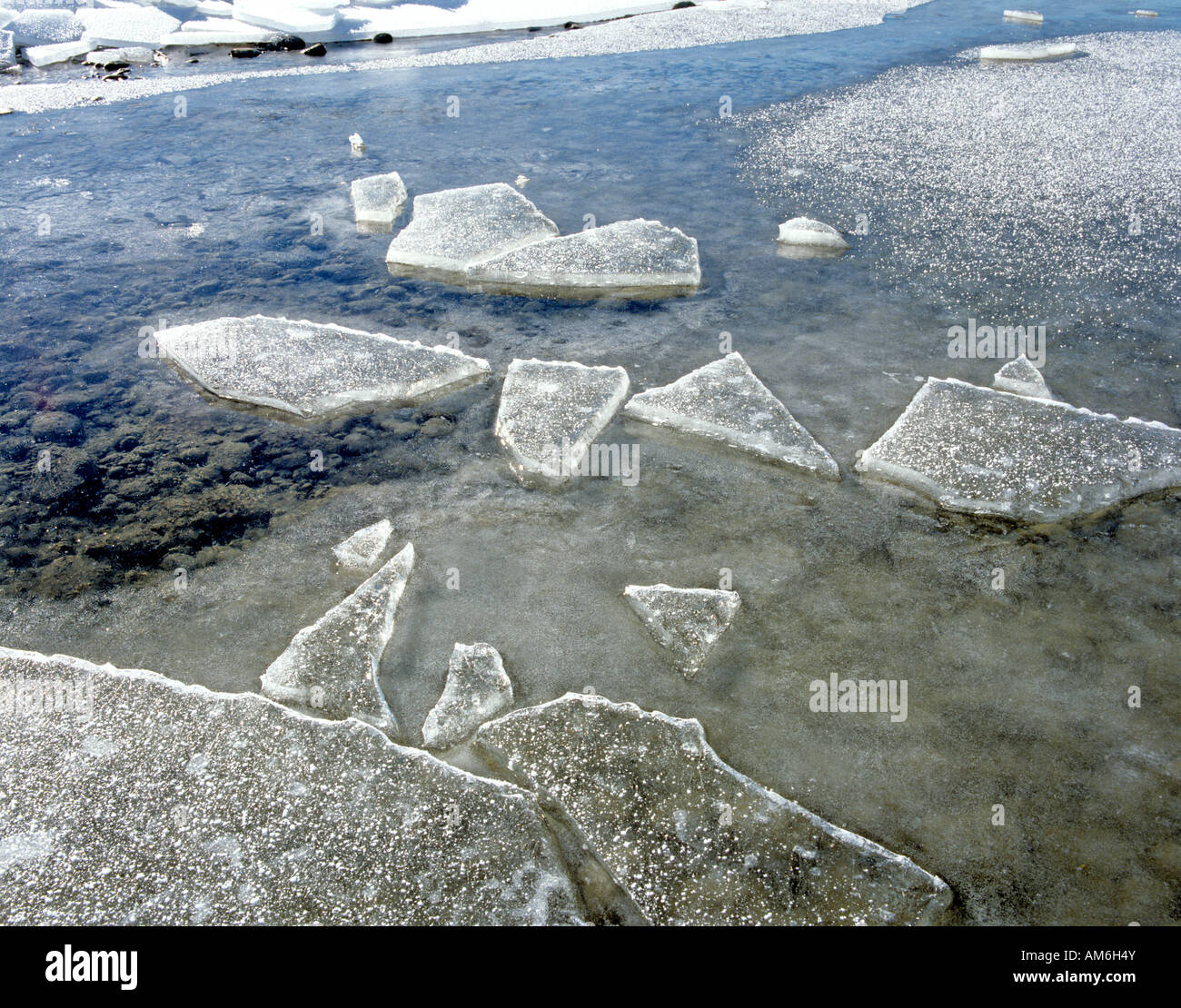 Ice floes at the Chiemsee Lake, Chiemgau, Upper Bavaria, Germany Stock ...