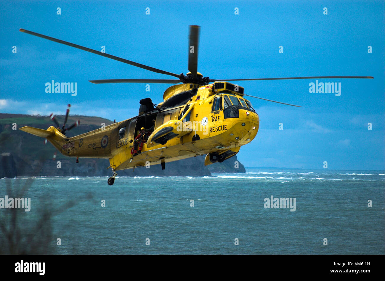 RAF Sea King Helicopter On a Training Exercise in Whitby North ...