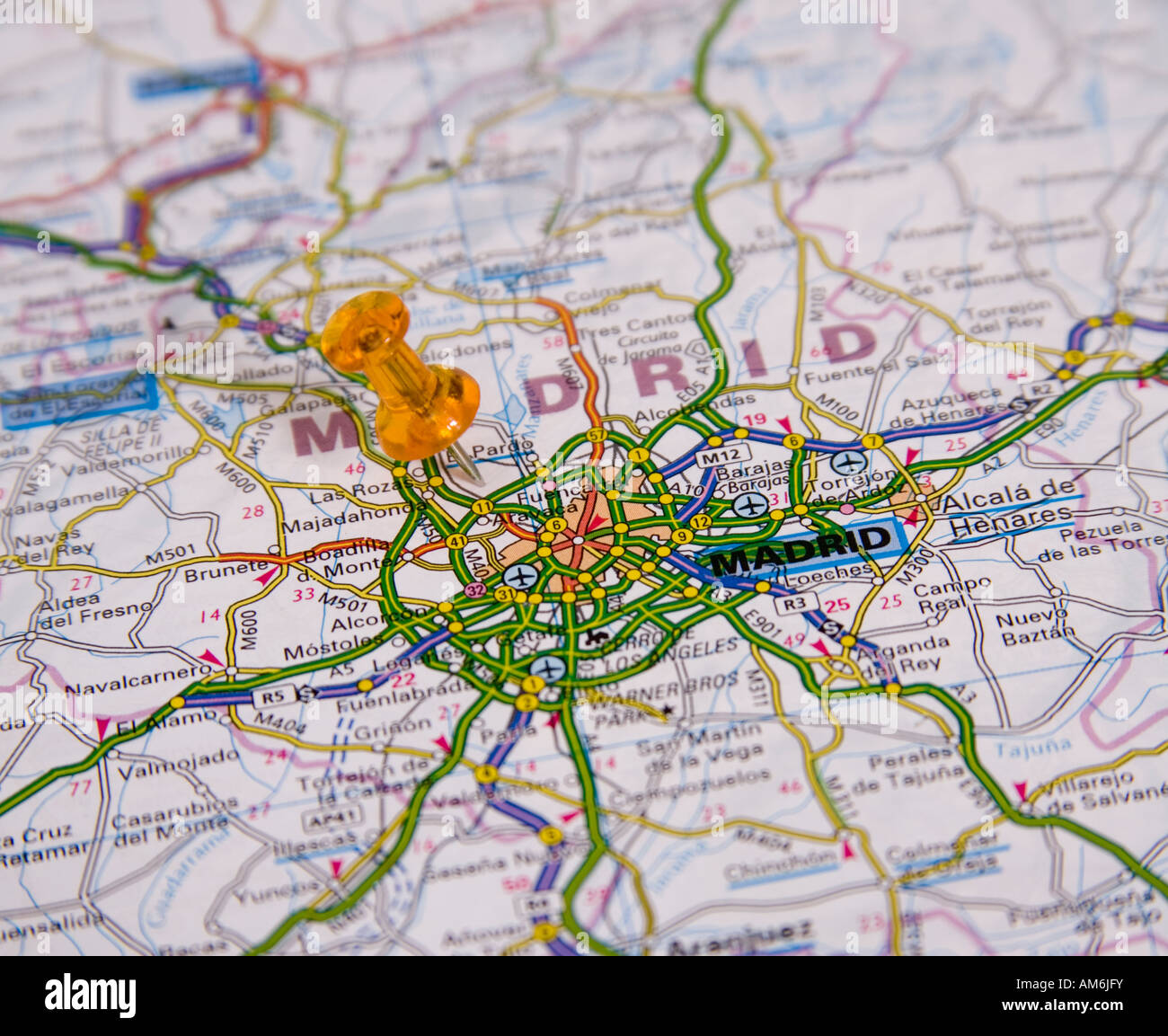 Map city madrid map pin hi-res stock photography and images - Alamy