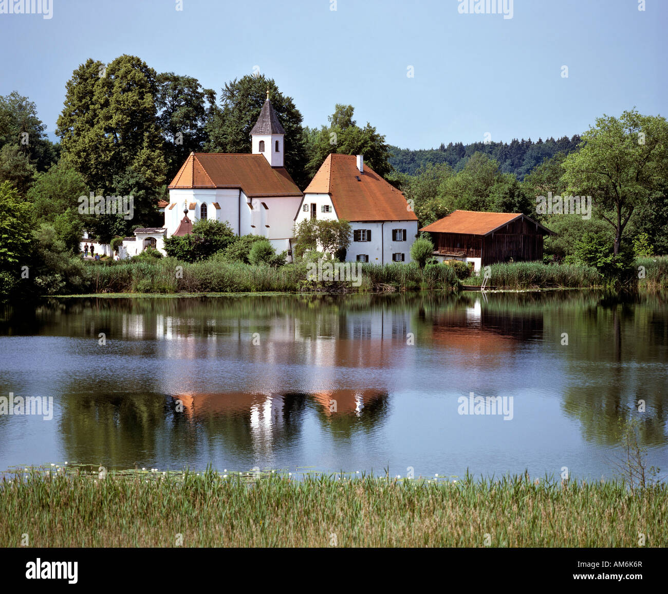 Seeon Abbey, Walpurgiskapelle (chapel), Seeoner See (Lake Seeon ...