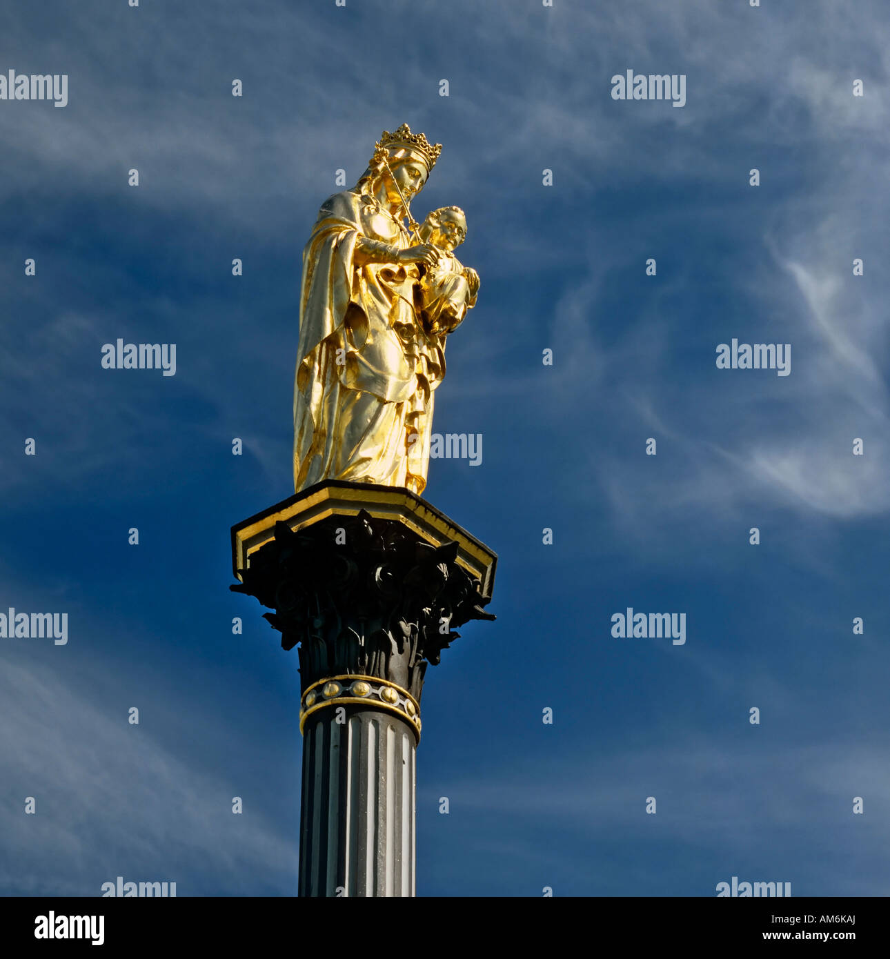 Statue of Virgin Mary, Anger, Chiemgau, Upper Bavaria, Germany Stock ...