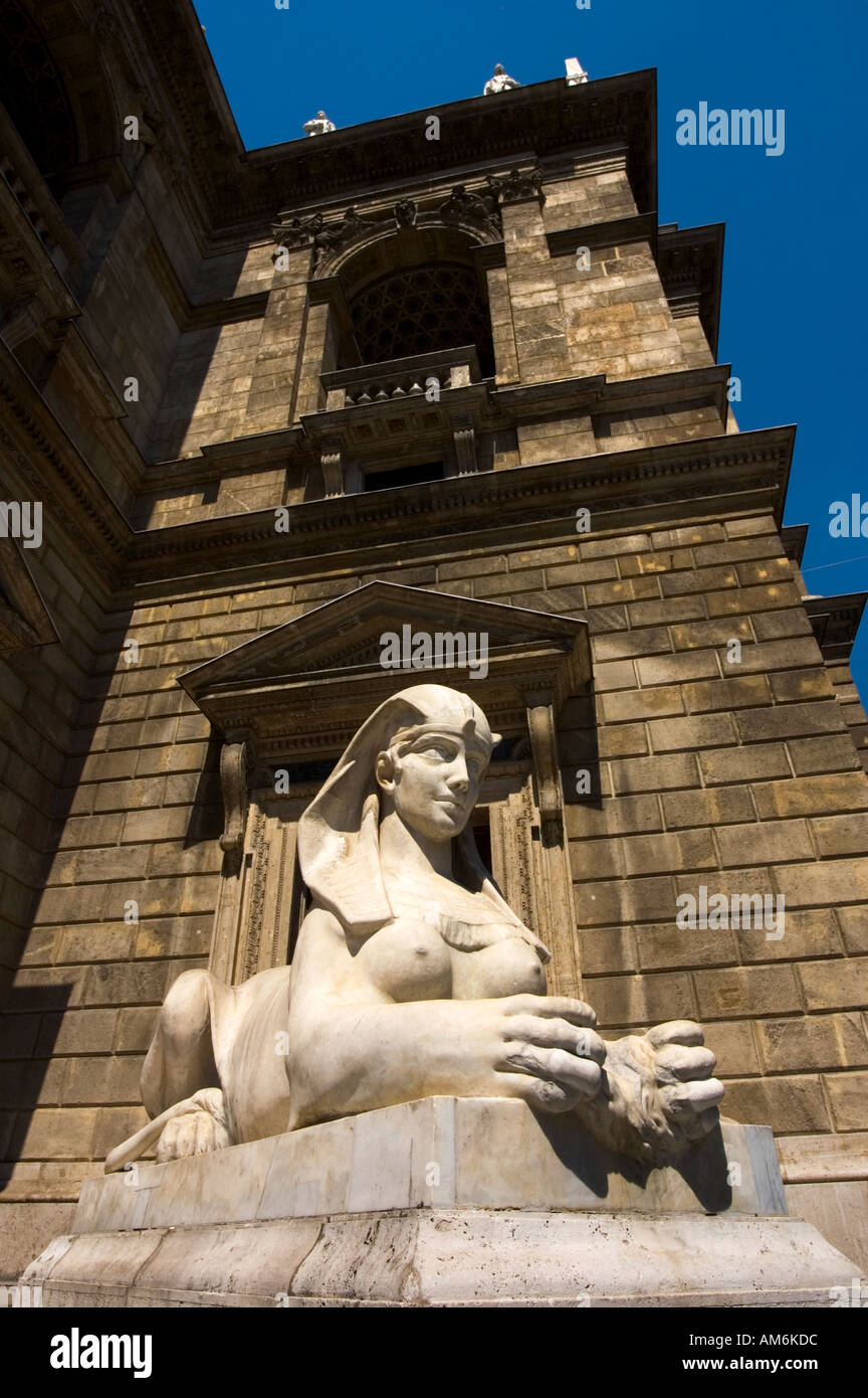 Female Egyptian sphinx in front of the Hungarian State Opera House ...