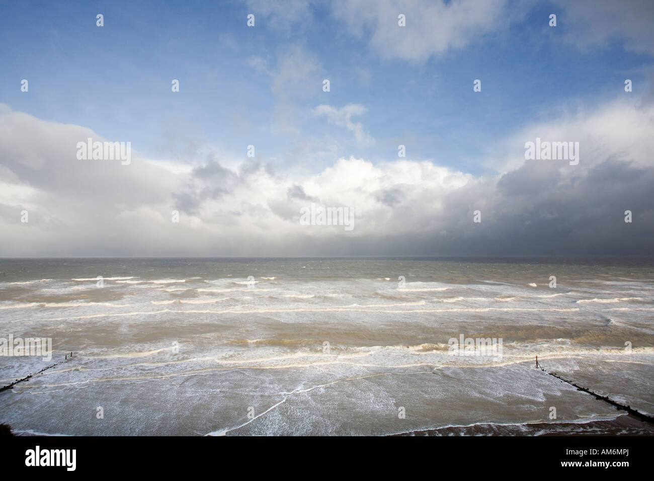 Heavy squall clouds rolling in from the north sea Cromer Norfolk UK ...