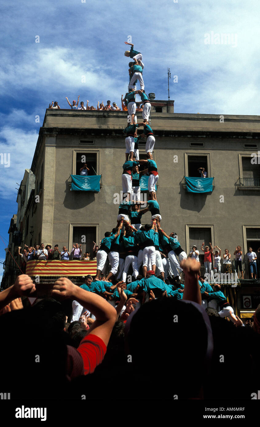 Human tower spain falling hi-res stock photography and images - Alamy
