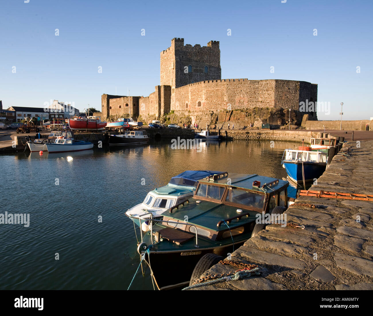 Carrickfergus castle northern ireland harbour boat medieval ulster hi ...