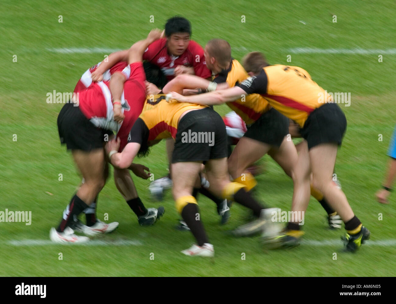 Scene from a rugby match Stock Photo - Alamy