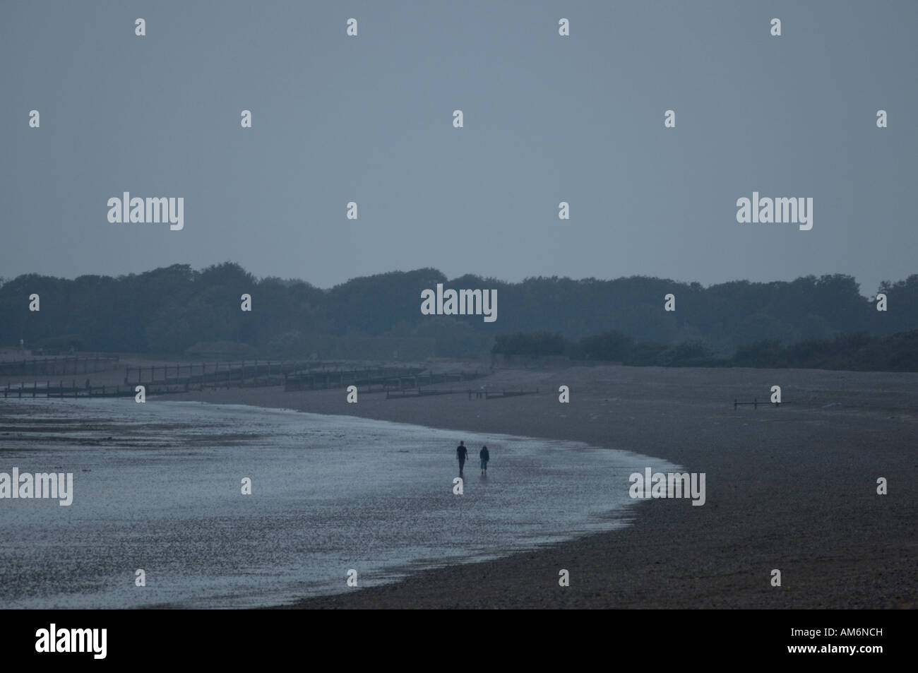 Moody Beach Scene Littlehampton UK Stock Photo - Alamy