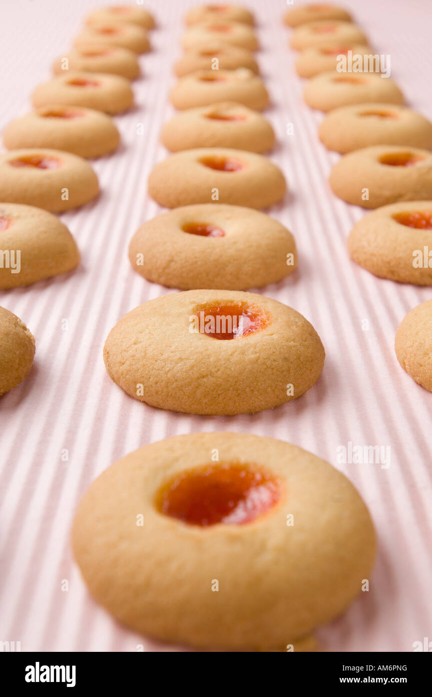 Close-up of biscuits in a row Stock Photo - Alamy
