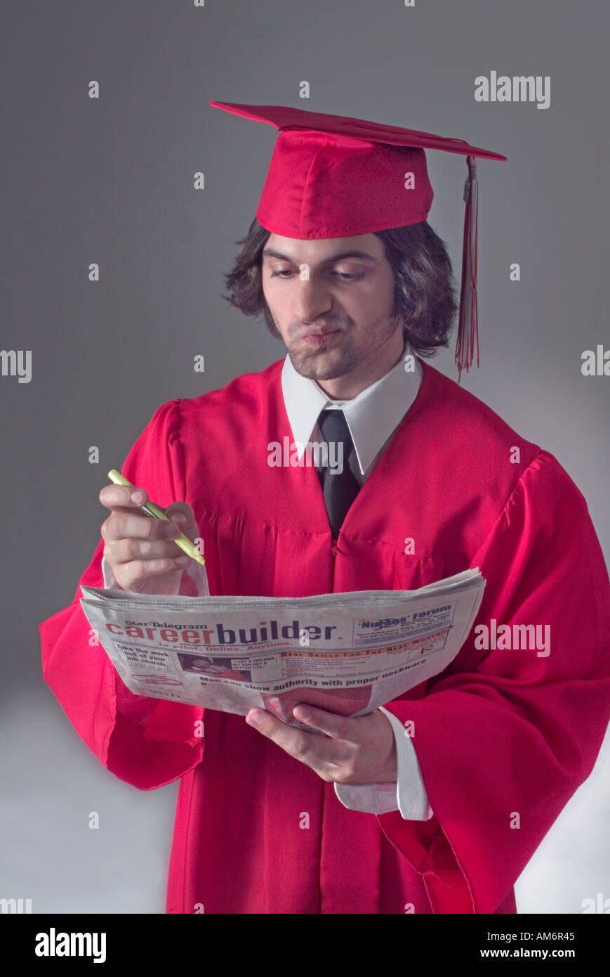 Red Graduation Gown Male