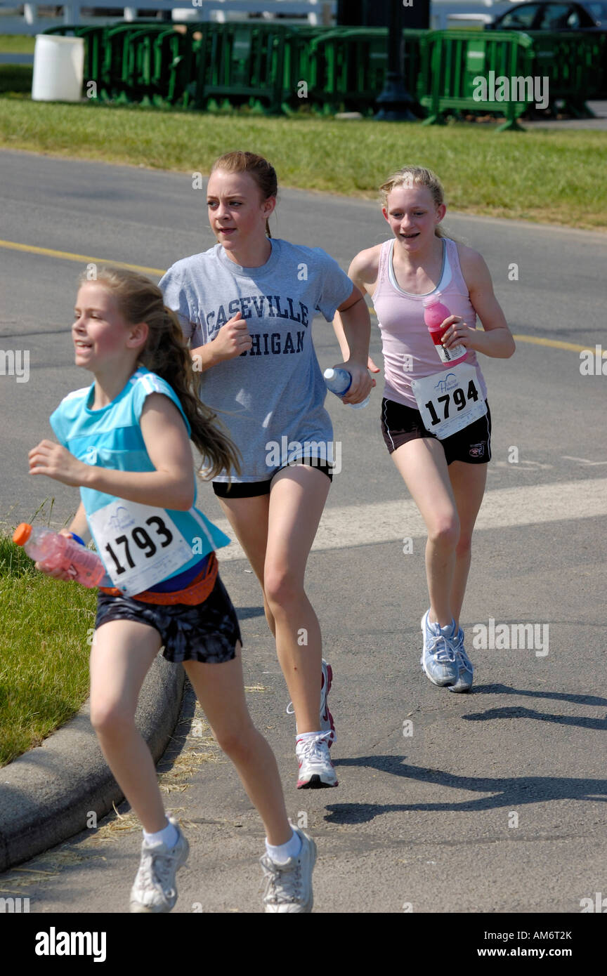 Girl runners in a 5K race Stock Photo - Alamy