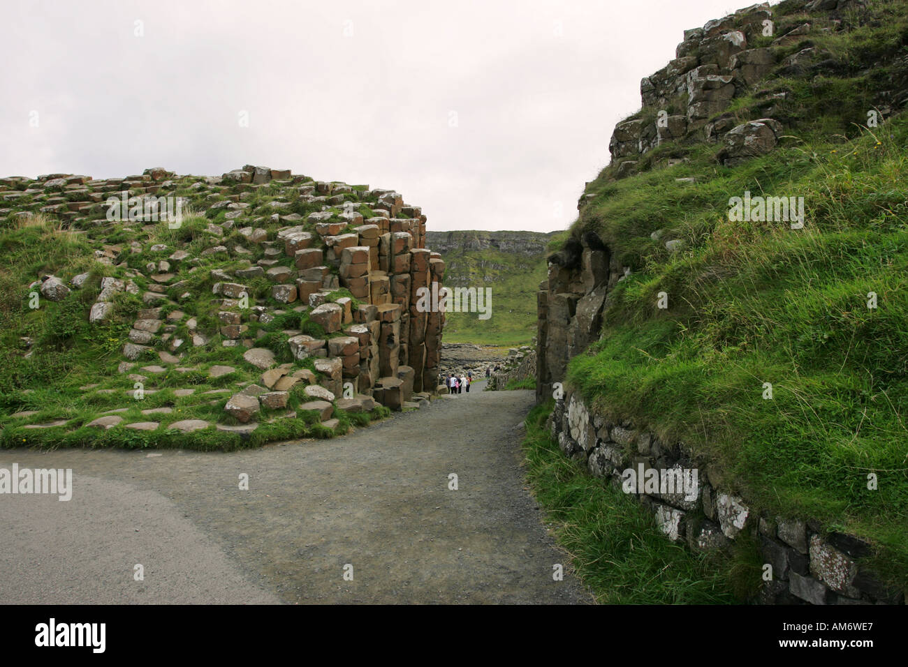Gap in the basaltic rocks forms a path for tourists to explore famous ...