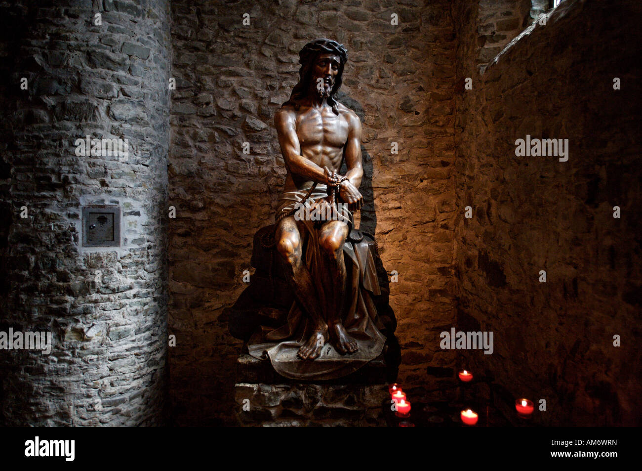 A statue of Jesus inside the Basilica of the Holy Blood in Bruges ...
