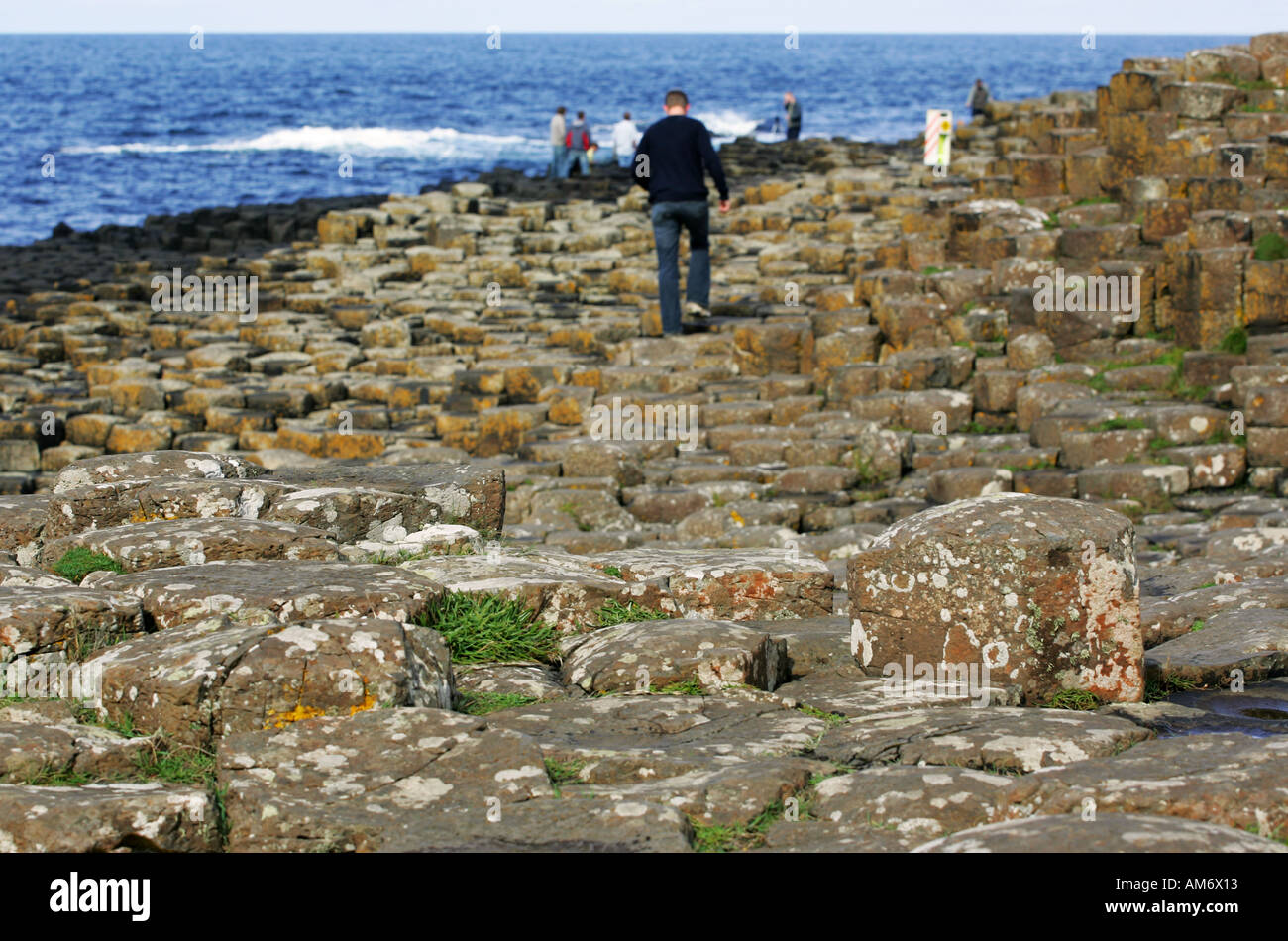 Closeup detail of the hexagonal basaltic rock formations of the world ...