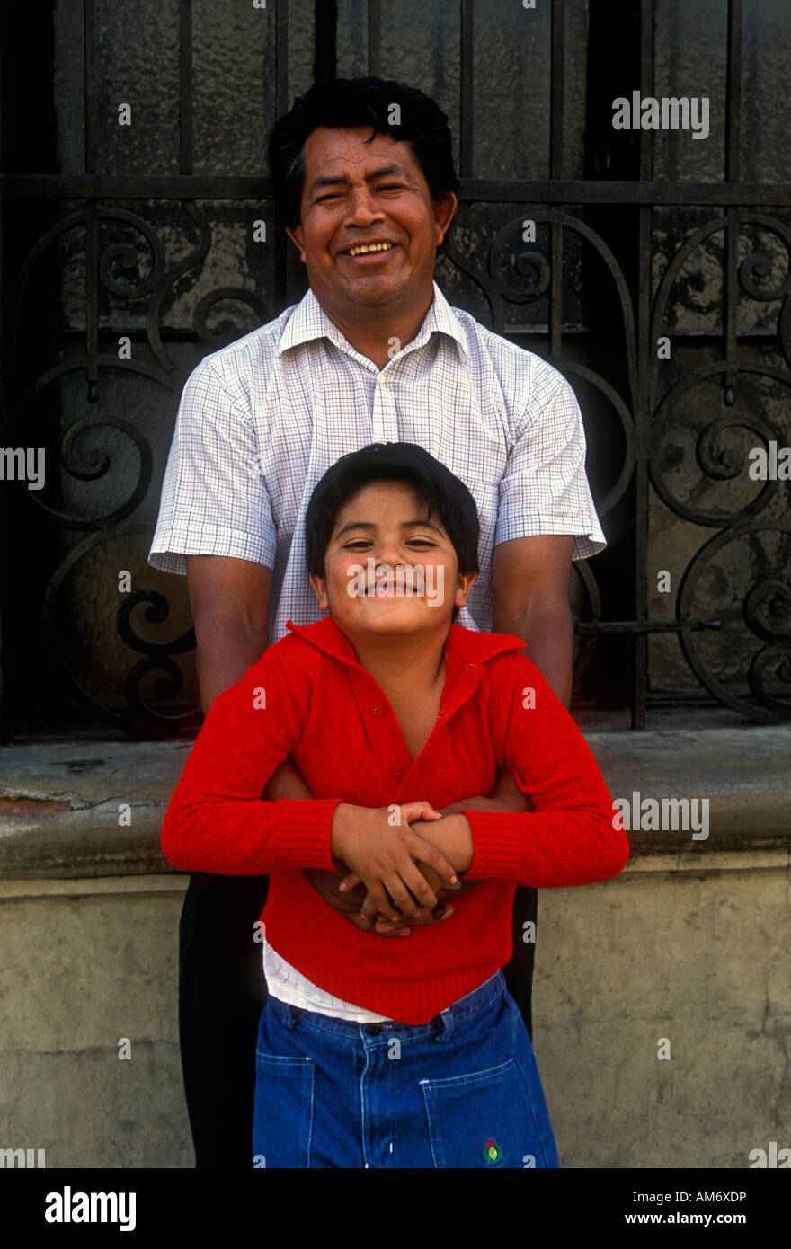 Mexican people, adult man, man, young boy, boy, father and son, Oaxaca ...
