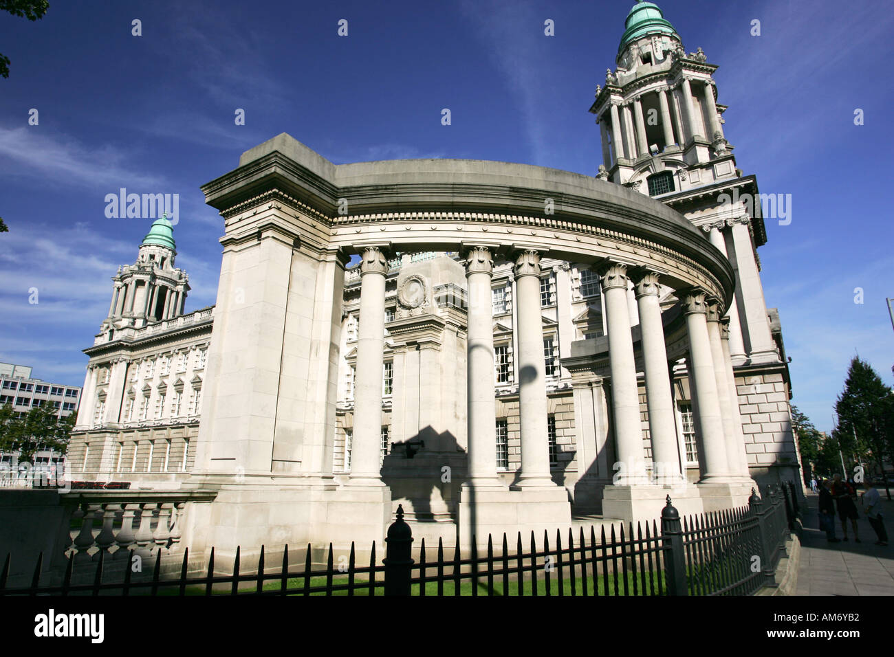 Stunning Irish architecture with blue sky the magnificent Belfast City ...