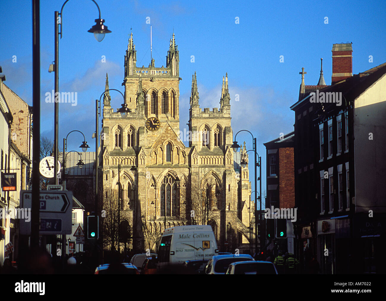 Selby Abbey from the high street Yorkshire UK Stock Photo - Alamy
