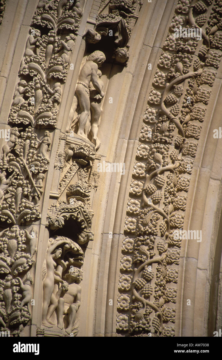 Detail of the west front door archway York Minster Stock Photo - Alamy