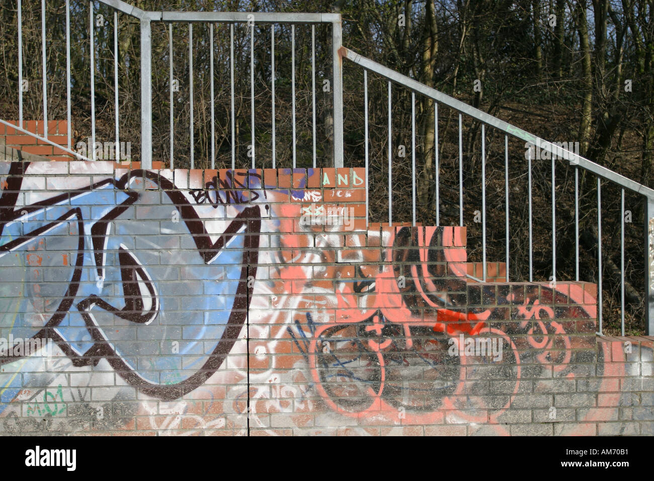 Graffiti on subway steps in Swindon Wiltshire Stock Photo - Alamy