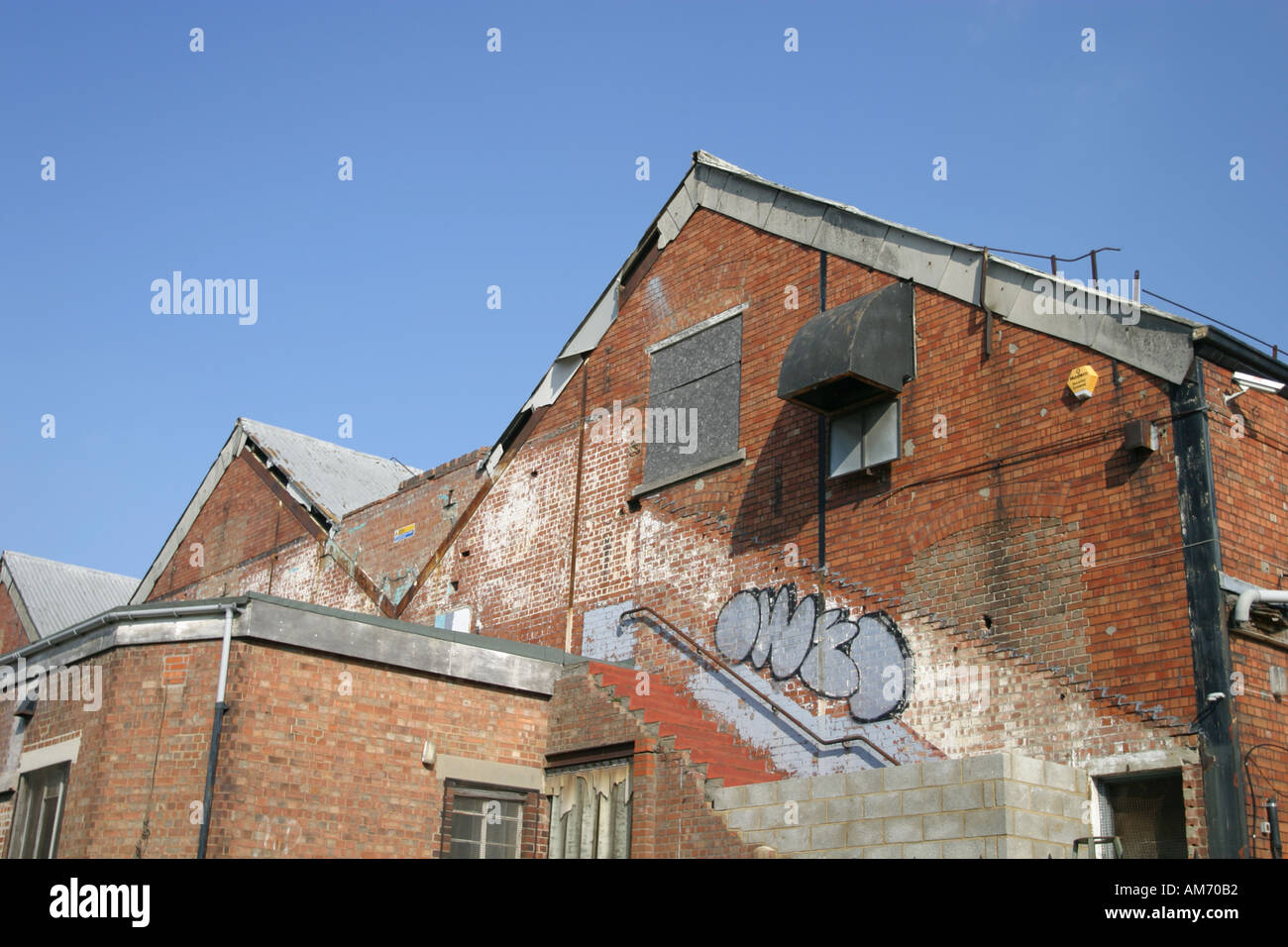 Graffiti on railway sheds once owned by the Great Western Railway GWR ...