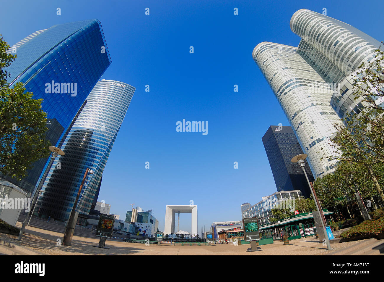 The Grande Arche and modern architecture at La Defense, Paris Stock ...