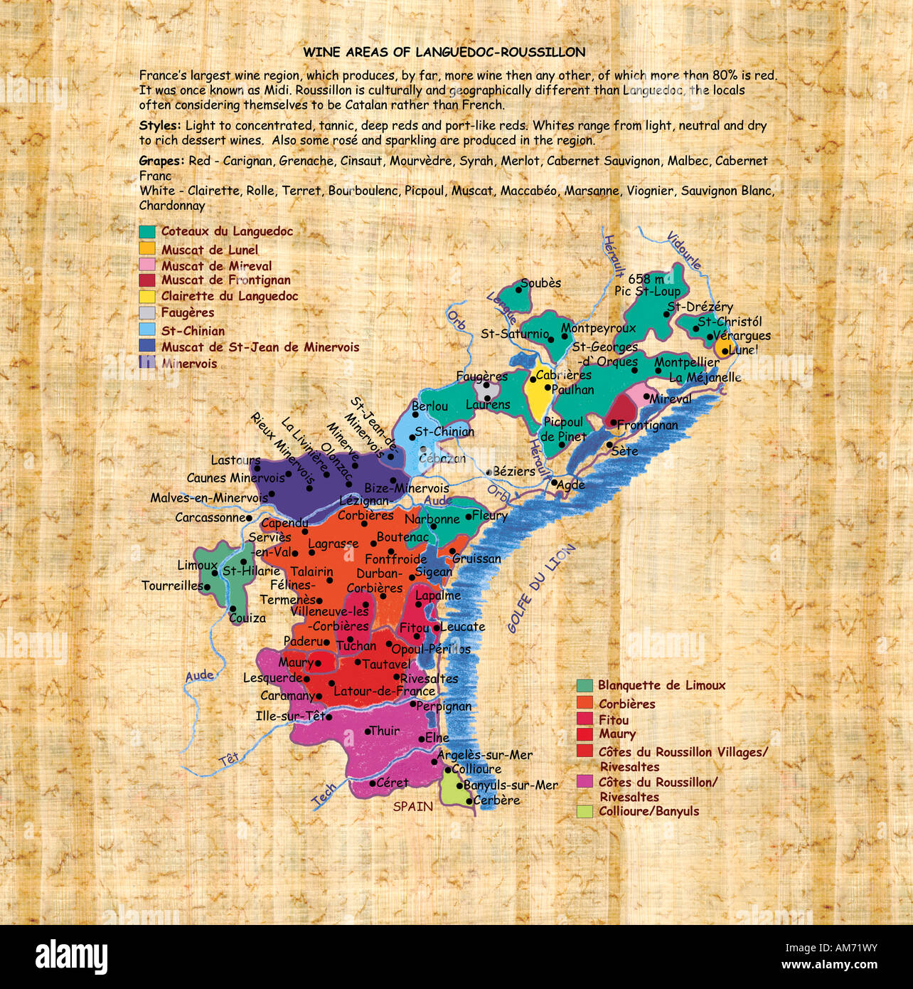 Languedoc map hi-res stock photography and images - Alamy