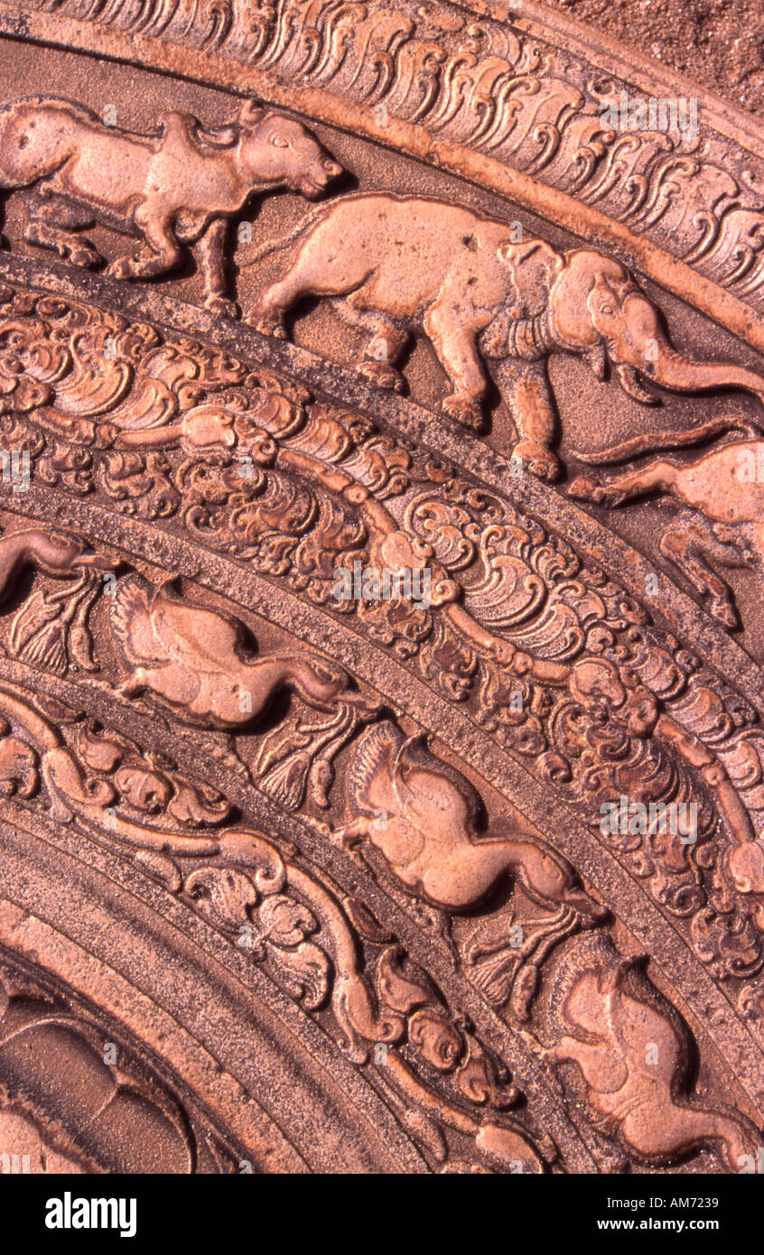 Sri Lanka Anuradhapura Mahasen Palace moonstone Stock Photo - Alamy