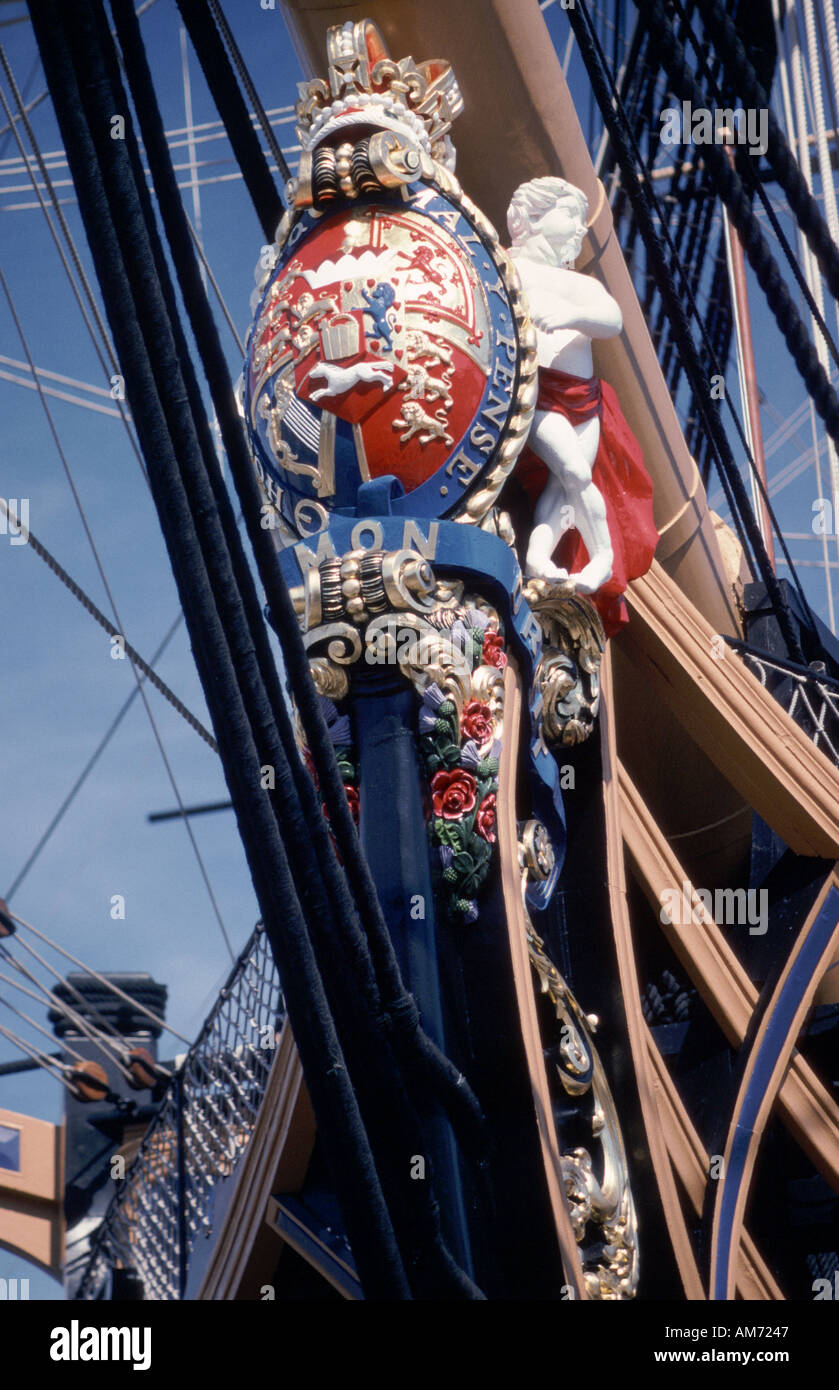 HMS VICTORY FIGUREHEAD PORTSMOUTH DOCKYARD HAMPSHIRE ENGLAND UK Stock ...