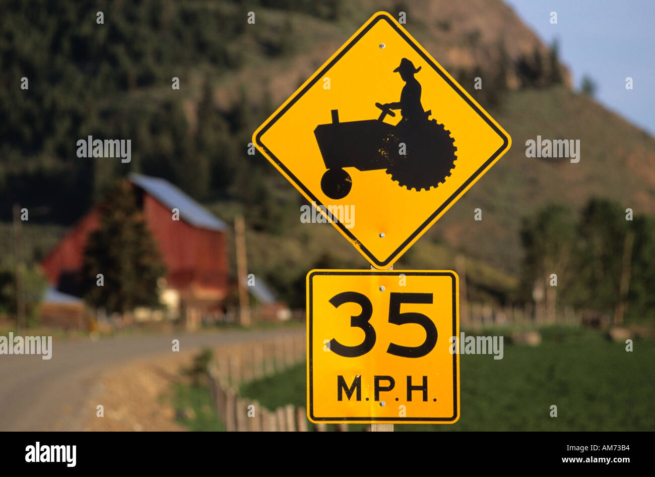 Rural road sign Methow Valley Washington State USA Stock Photo - Alamy