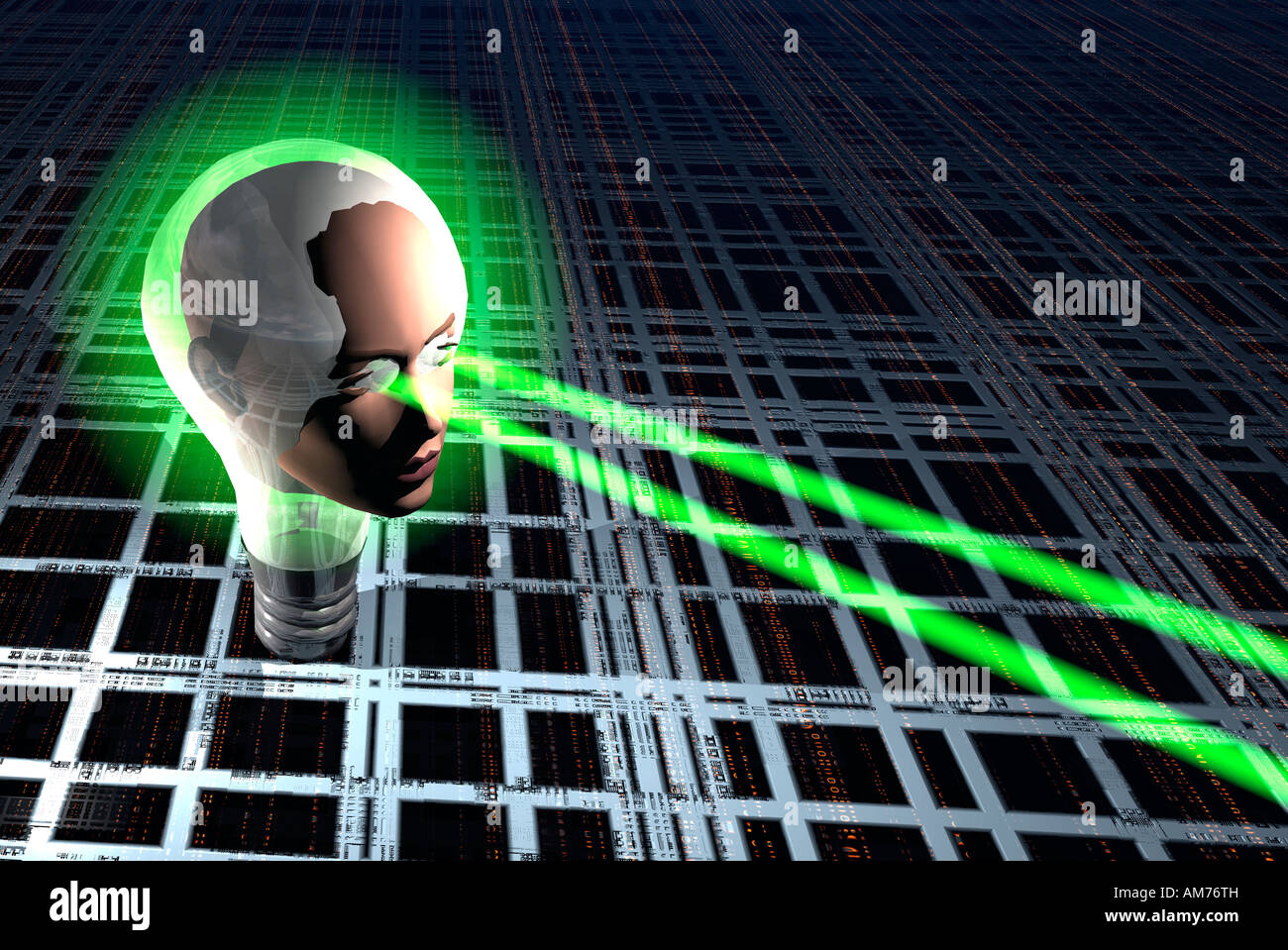 A 3D Conceptual Image Of A Super Computer Recieving & Transmitting Data ...