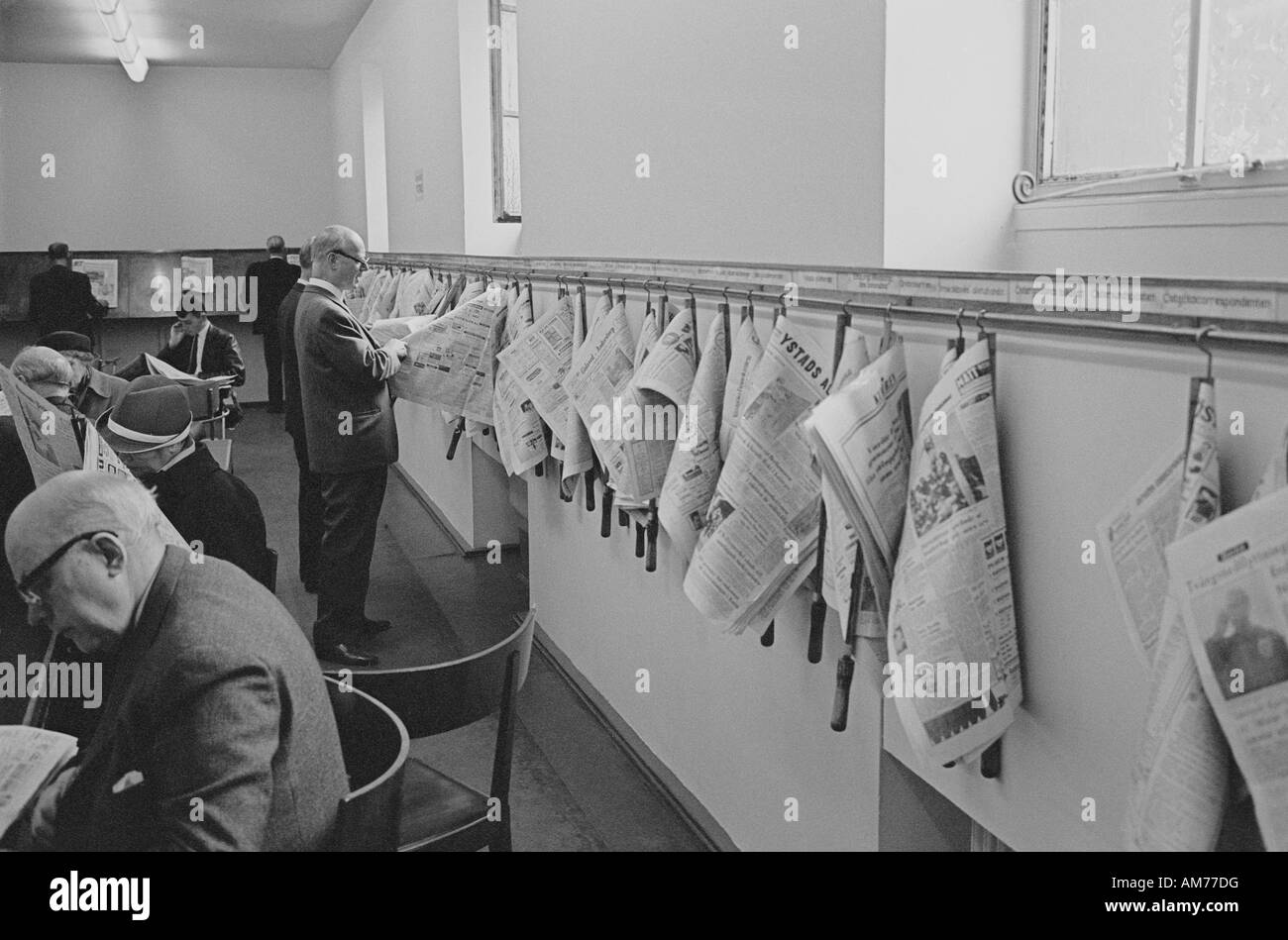 Interior from the Stockholm Library in the sixties Stock Photo - Alamy